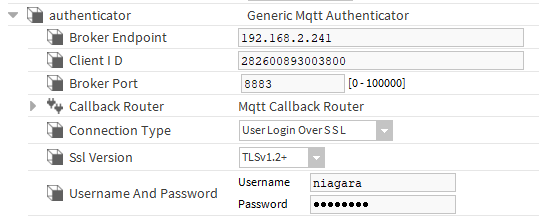 Niagara - MQTT - Connection to Mosquitto