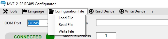 Modbus Configurator User Interface